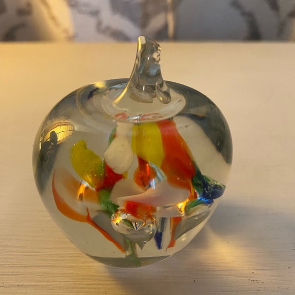 Office | Vintage Apple Hand Blown Glass Paperweight | Poshmark